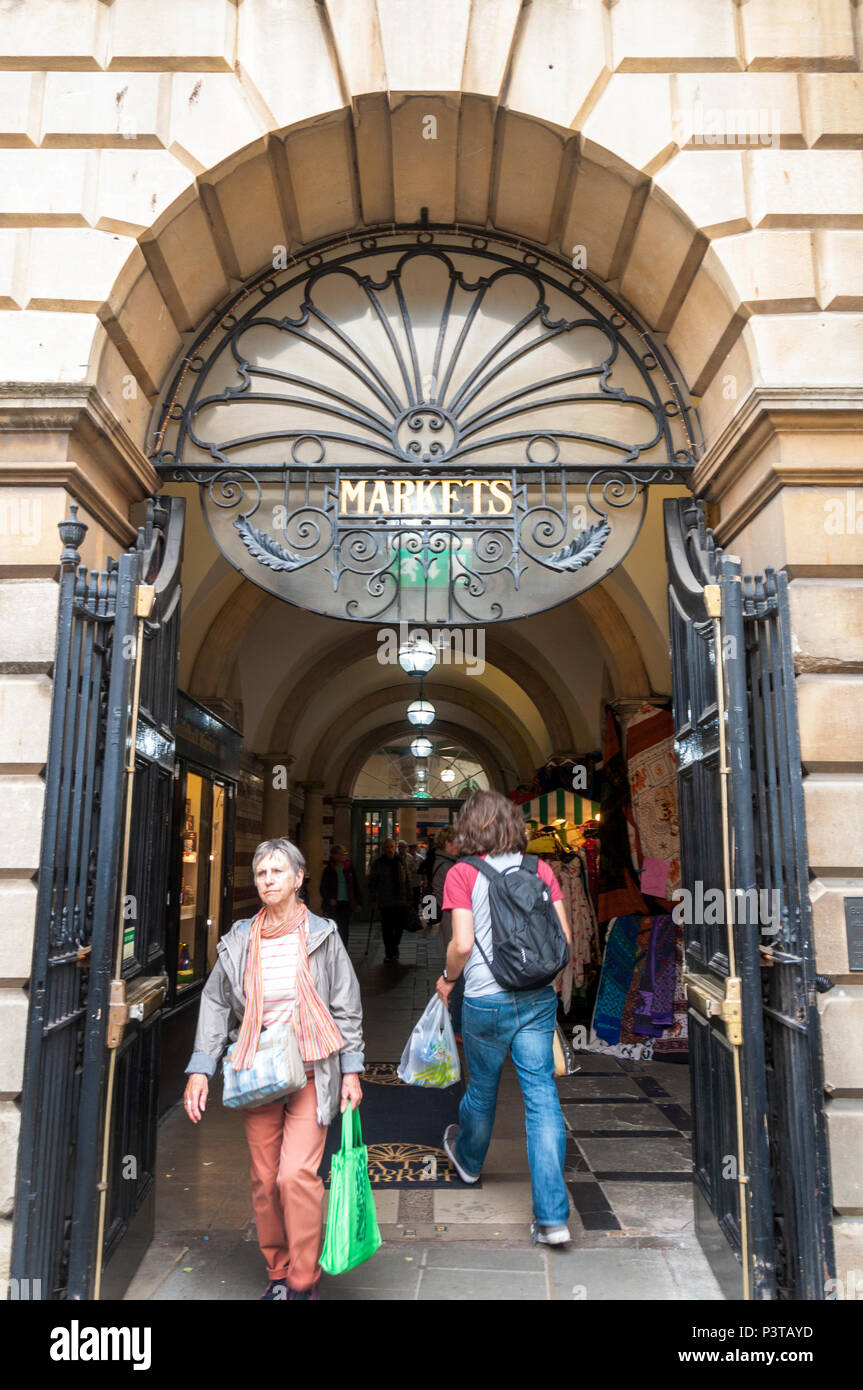 Bath Guildhall Market, Somerset, UK. Entrance sign signage Stock Photo ...