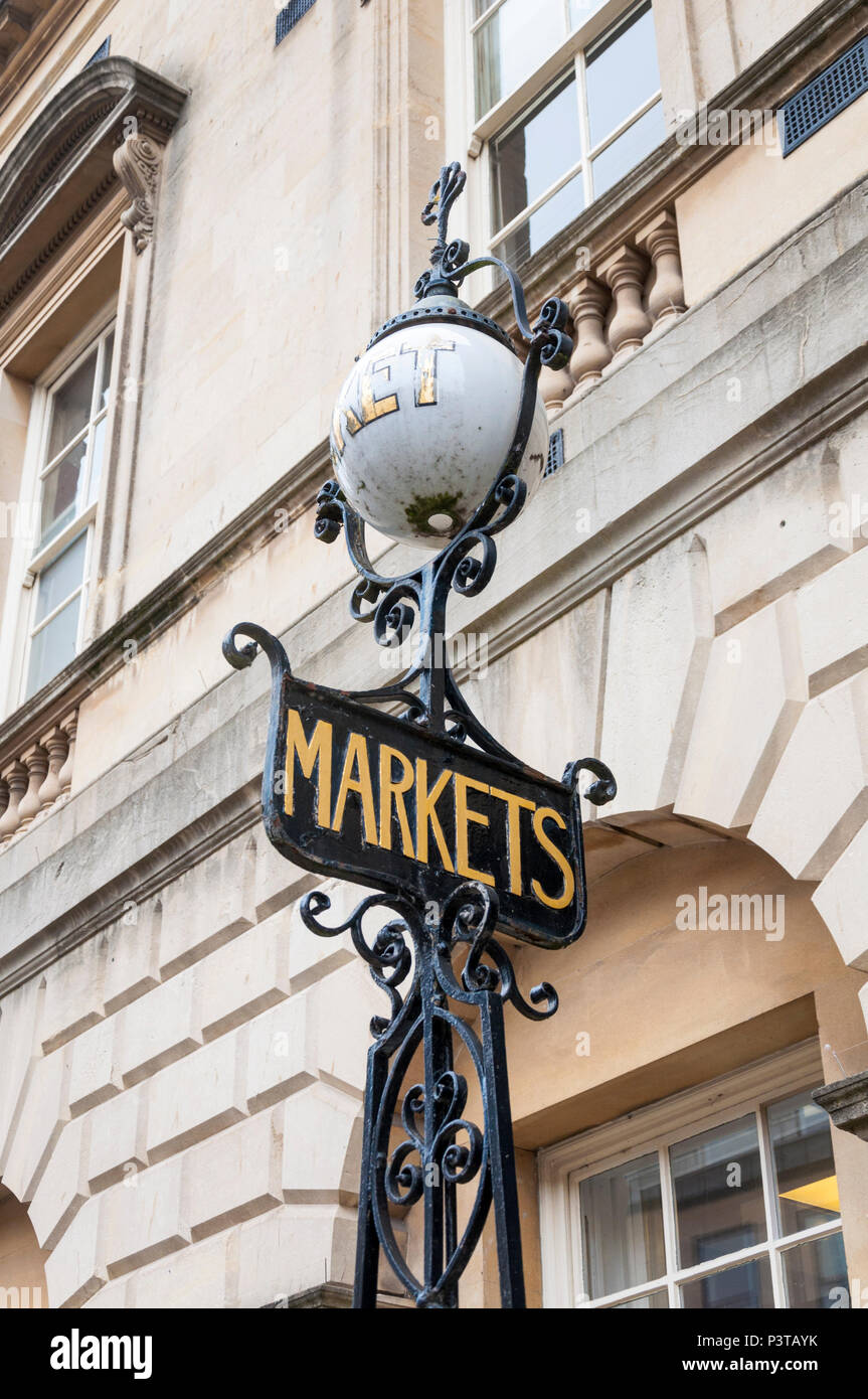 Bath Guildhall Market, Somerset, UK. Entrance sign signage Stock Photo ...