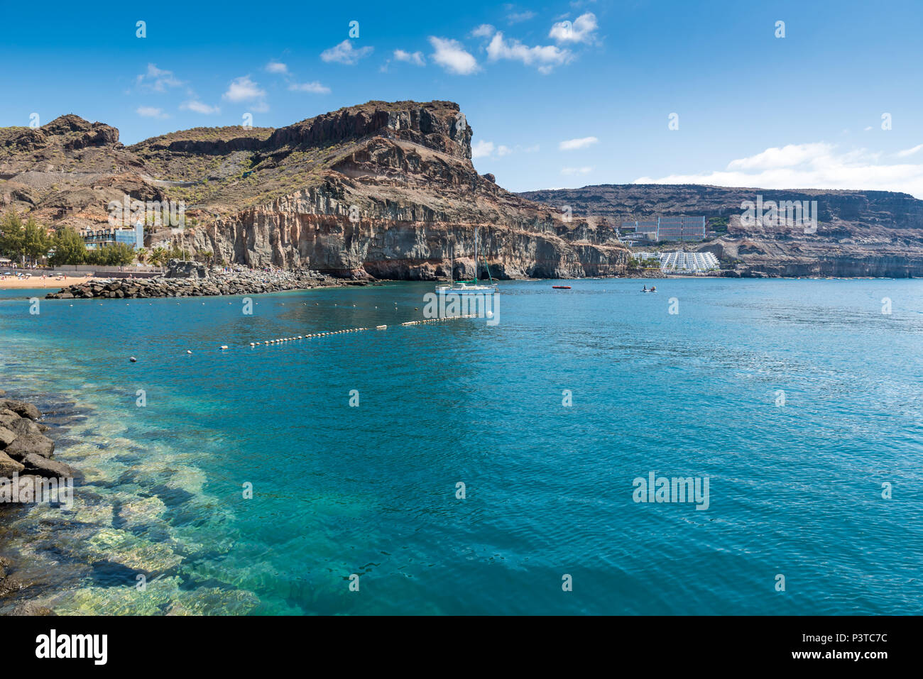 Beach at Puerto Mogan - Playa Mogan Stock Photo - Alamy