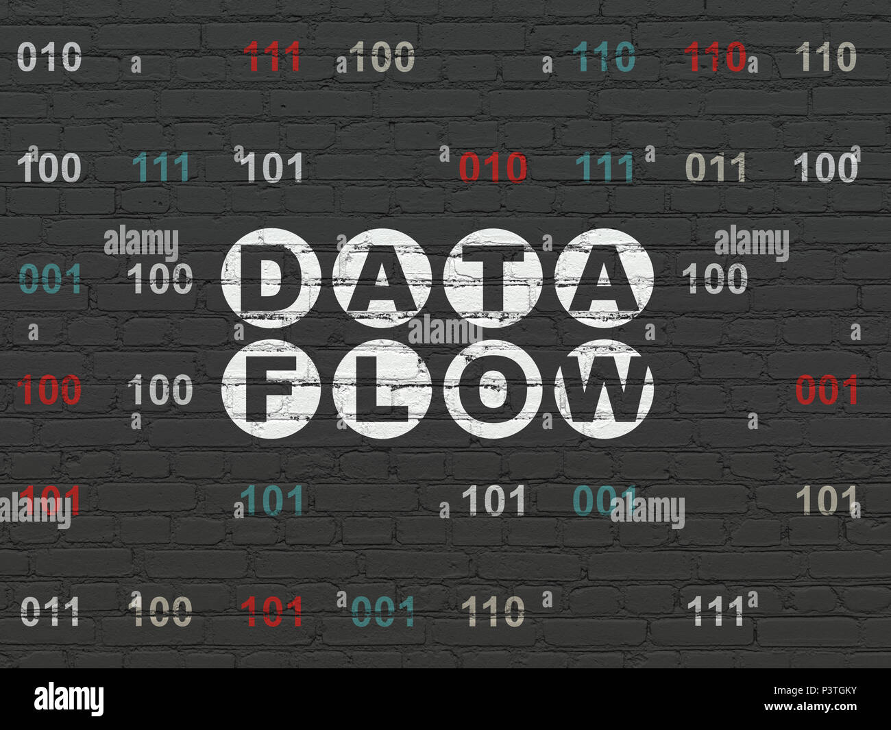 Information concept: Data Flow on wall background Stock Photo - Alamy