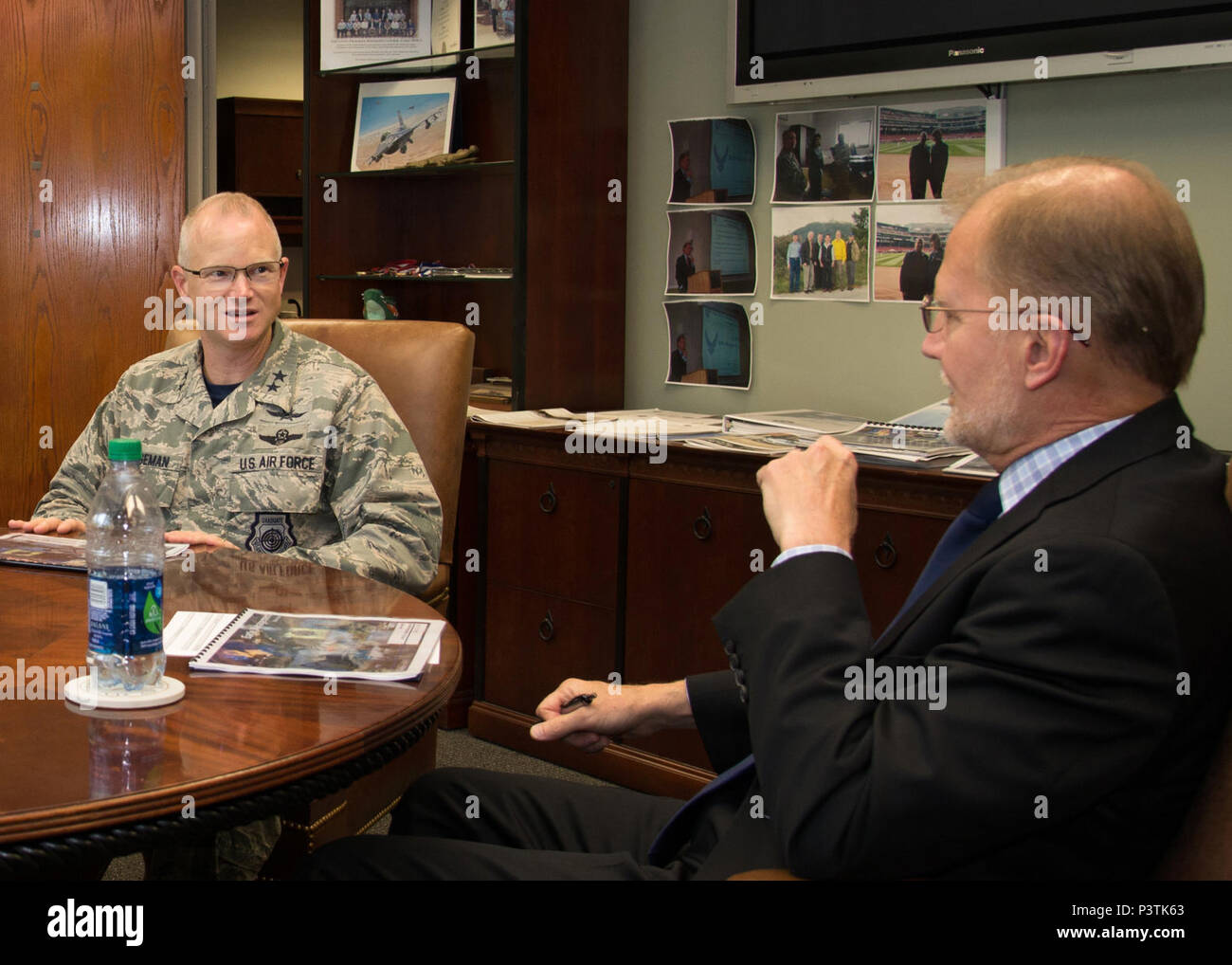 Maj. Gen. Christopher Weggeman, 24th Air Force commander, meets with ...