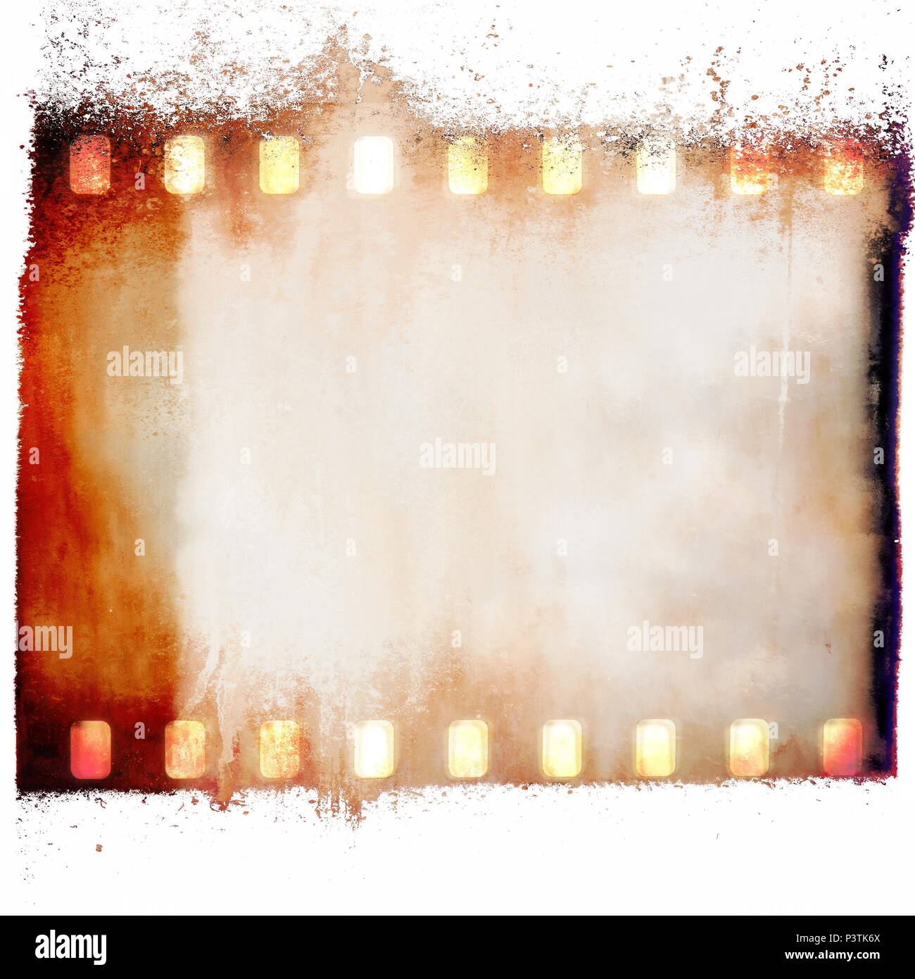Red film strip frame on dripping background Stock Photo - Alamy