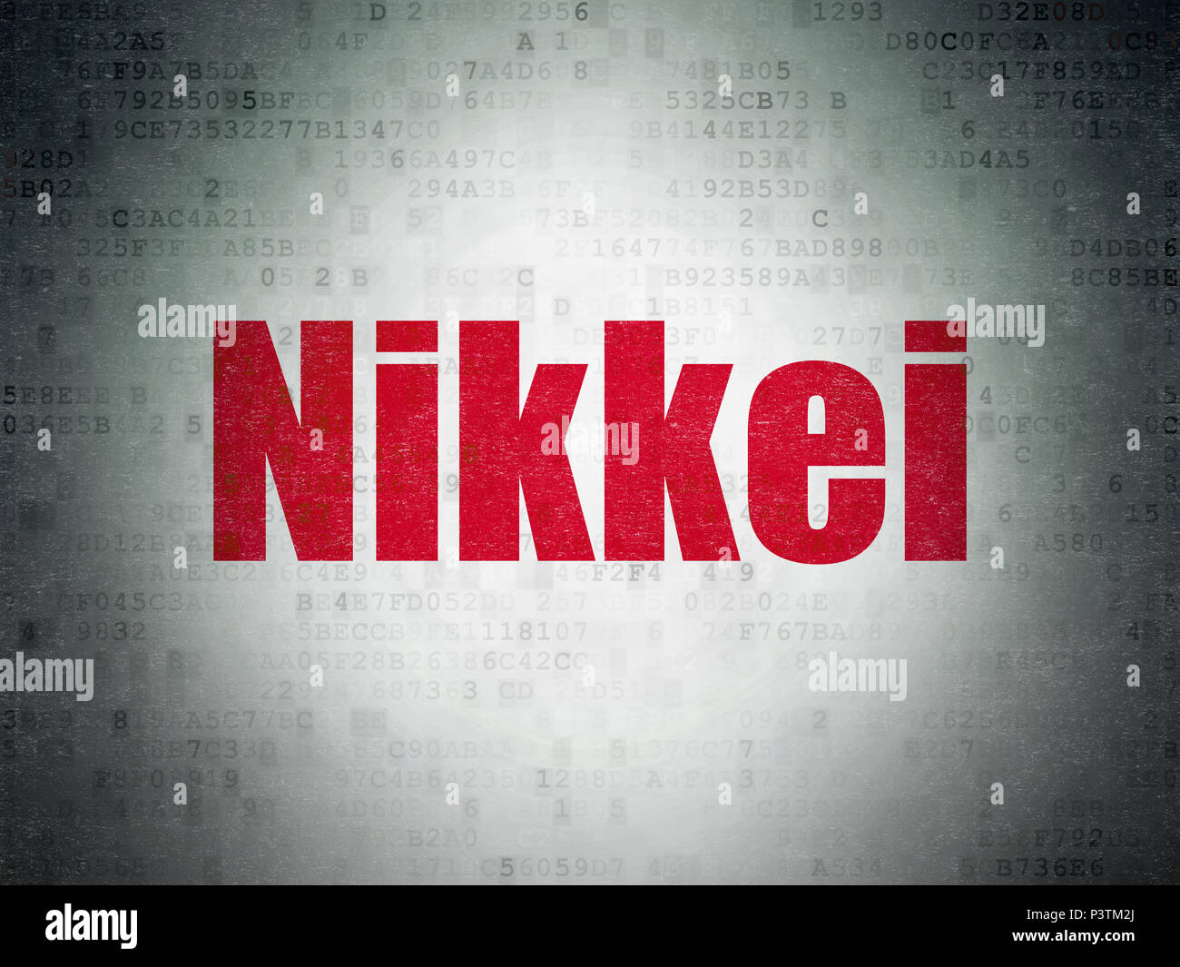 Stock market indexes concept: Nikkei on Digital Data Paper background ...