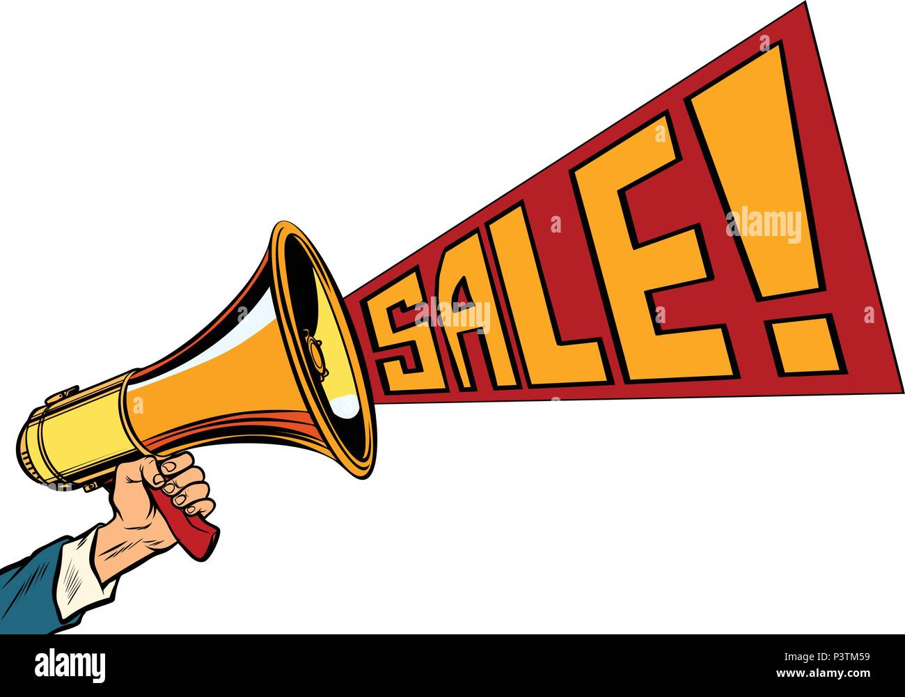 Sale megaphone sale text speech Stock Vector Images - Alamy