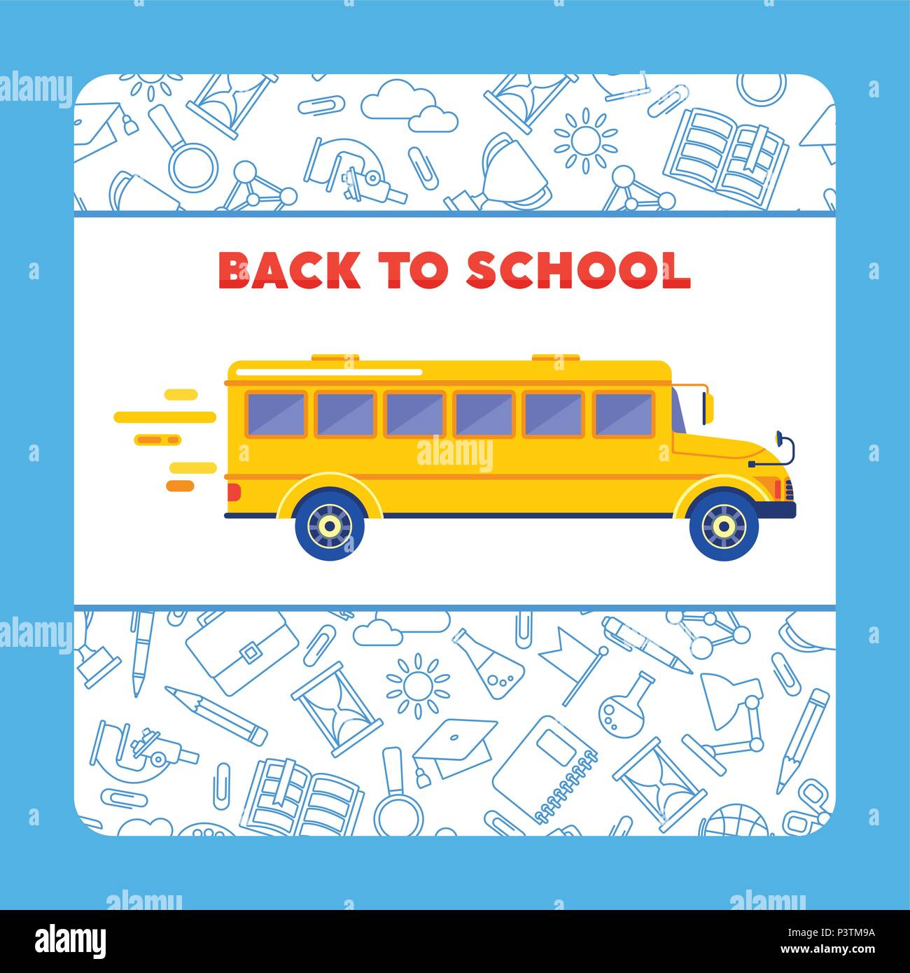 back to school card bus Stock Vector Image & Art - Alamy