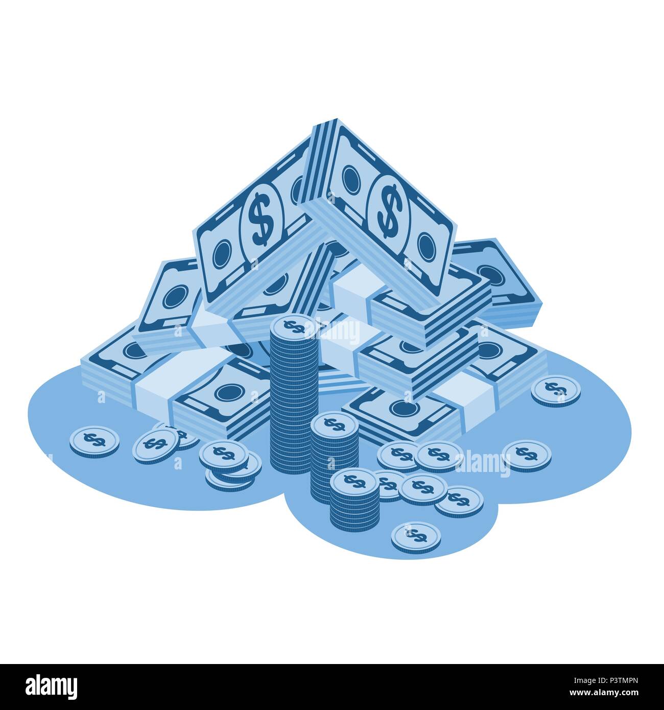 bundles of money blue Stock Vector Image & Art - Alamy