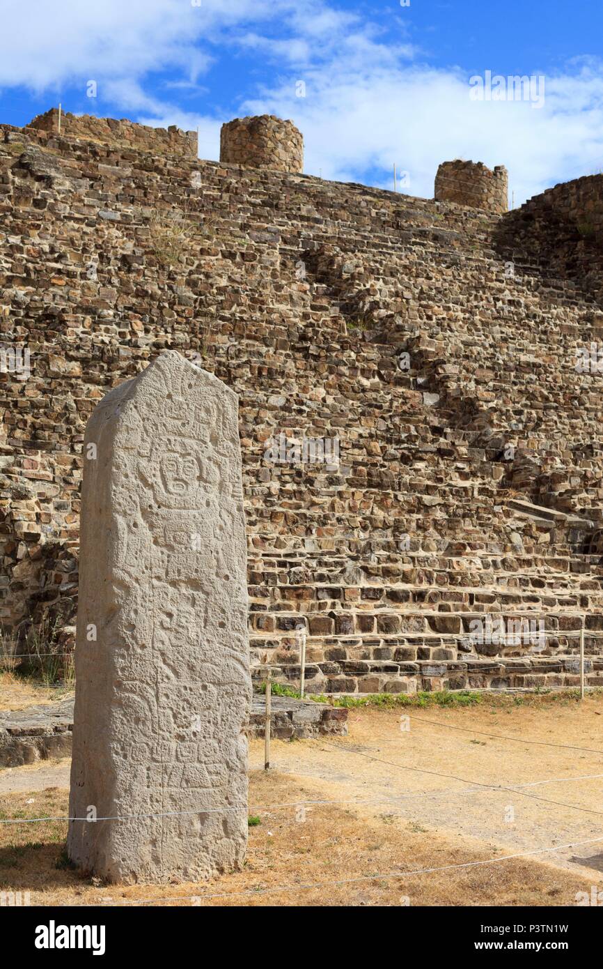Stela 9 at Monte Alban, near Oaxaca City, Oaxaca, Mexico Stock Photo ...