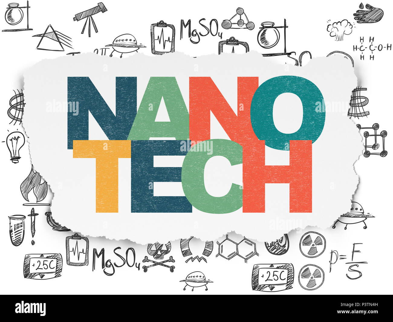 Science concept: Nanotech on Torn Paper background Stock Photo - Alamy
