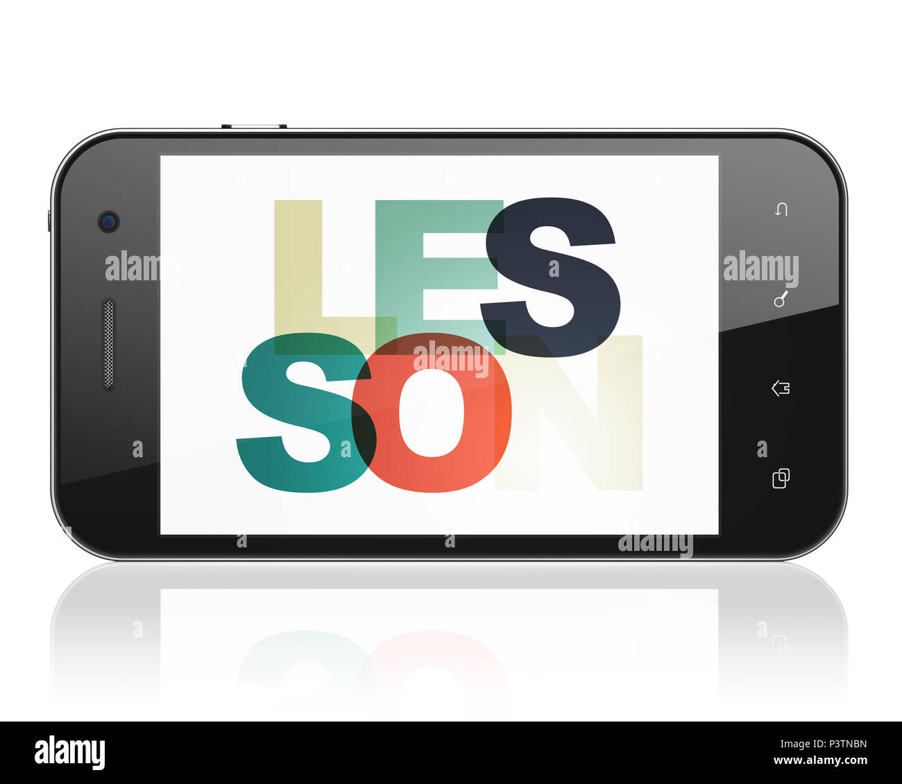 Studying concept: Smartphone with Lesson on display Stock Photo - Alamy