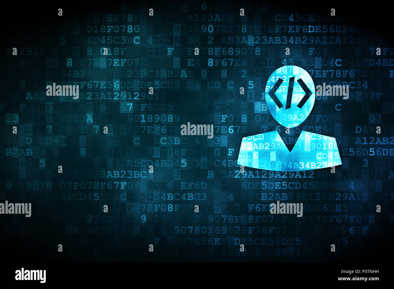 Software concept: Programmer on digital background Stock Photo - Alamy