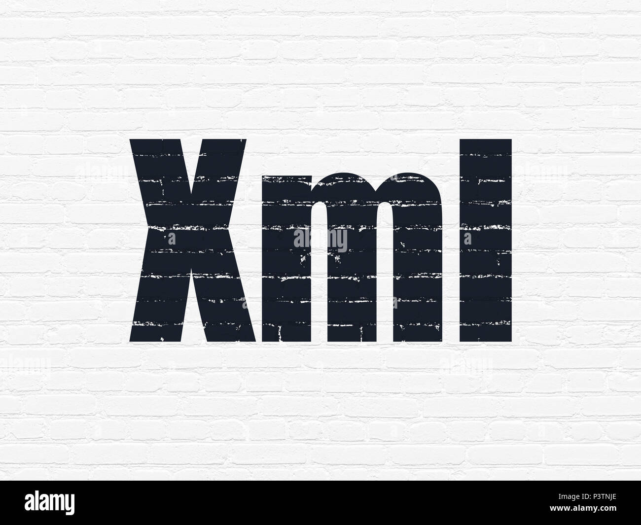 Database concept: Xml on wall background Stock Photo - Alamy