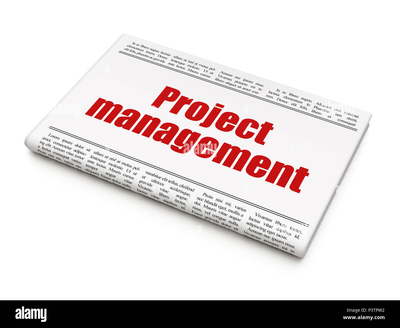 Business concept: newspaper headline Project Management Stock Photo - Alamy
