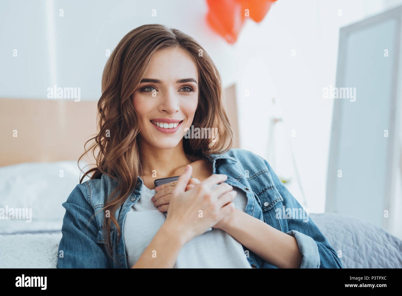 Chest up delighted young caucasian hi-res stock photography and images ...
