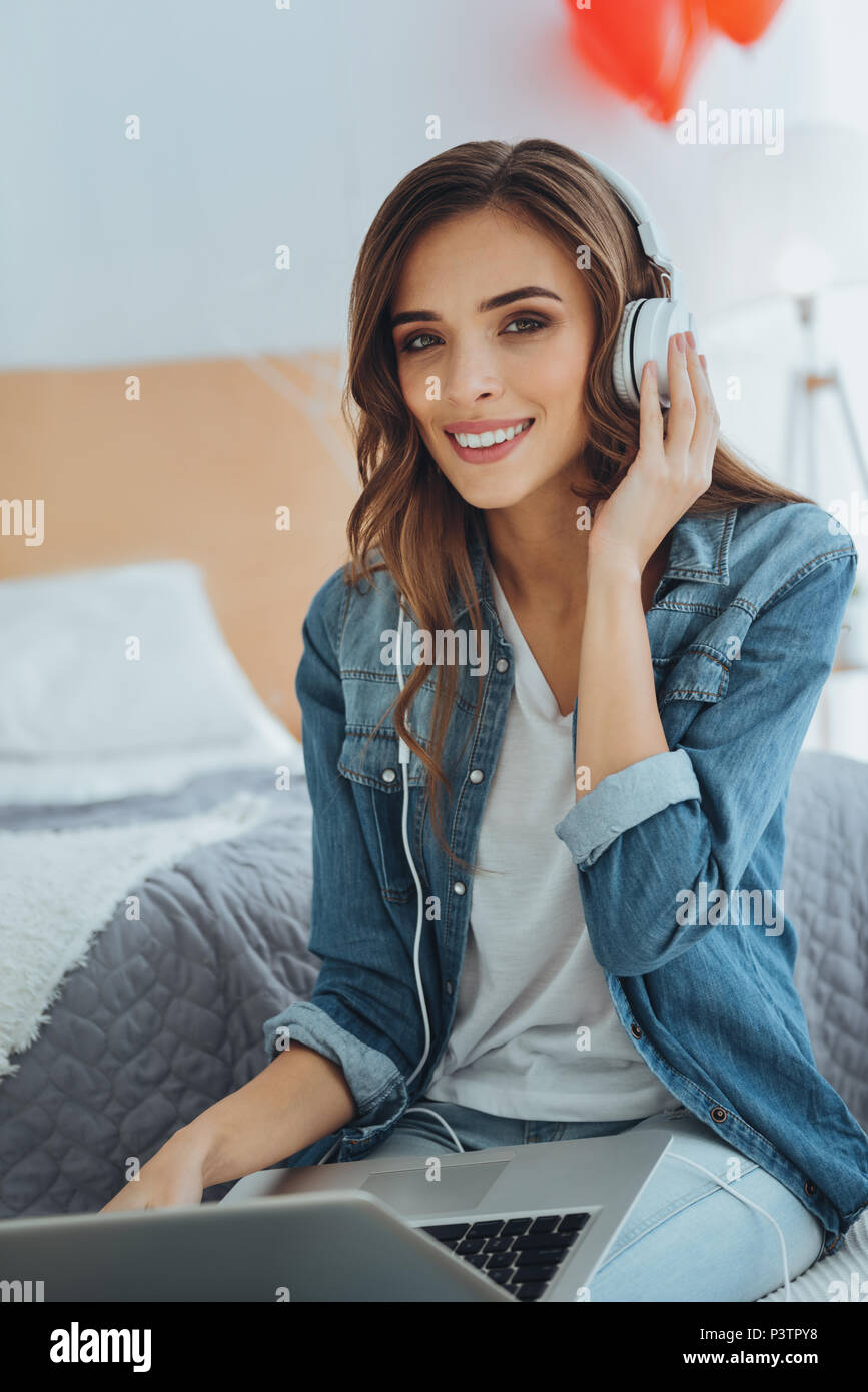 Woman delighted beautiful rest laptop hi-res stock photography and ...