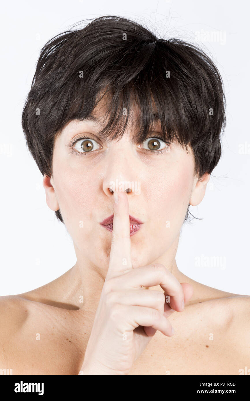 Shushing hi-res stock photography and images - Alamy