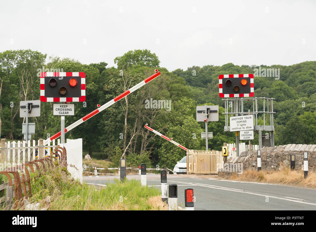 Level crossing with barriers hi-res stock photography and images - Alamy