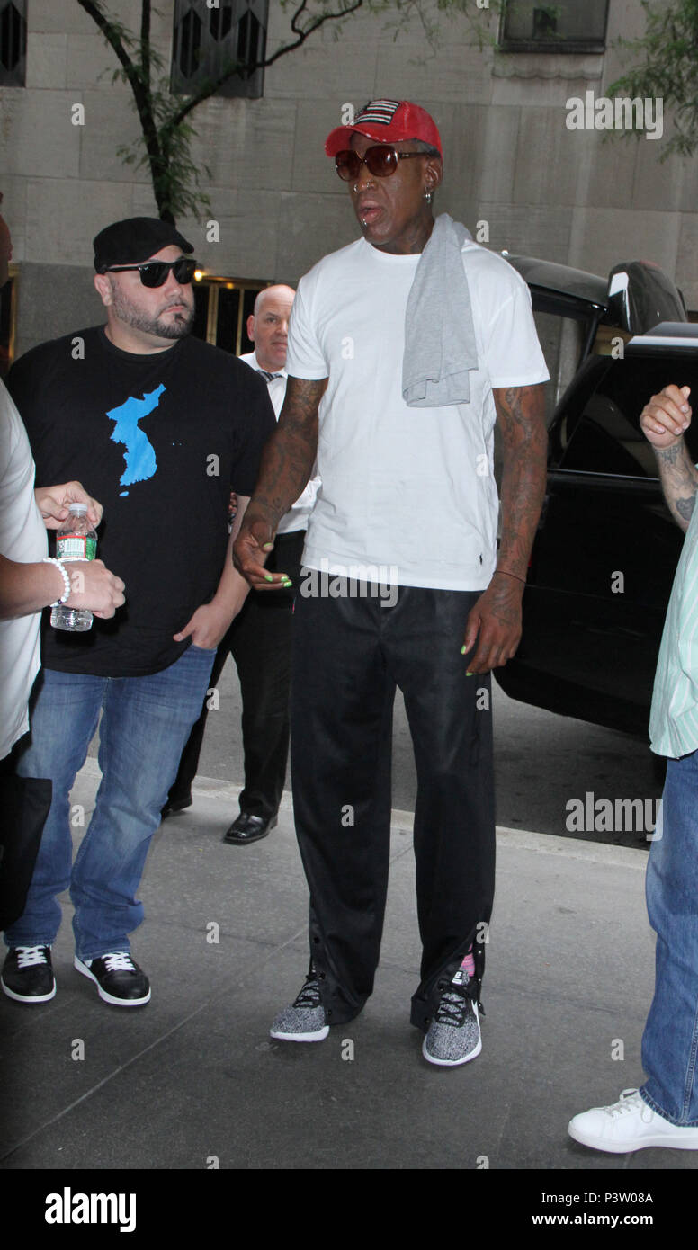 NEW YORK, NY June 19, 2018:Dennis Rodman at Megyn Kelly Today to talk ...
