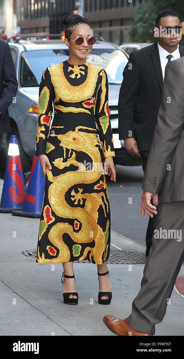 NEW YORK, NY June 19: Ruth Negga at The Late Show with Stephen Colbert ...