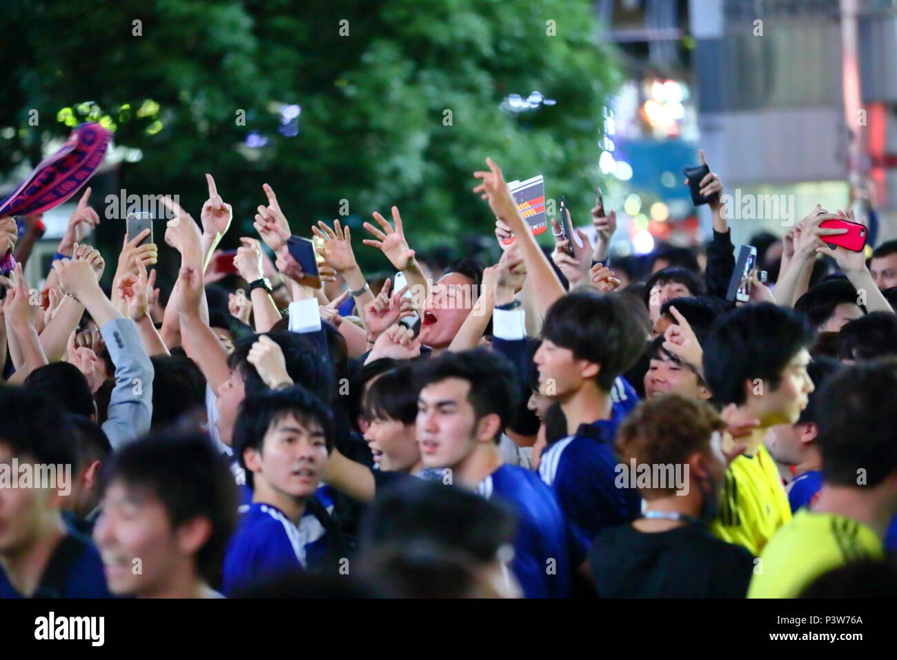Shibuya, Tokyo, Japan. 19th June, 2018. Japan fans (JPN), JUNE 19, 2018 ...
