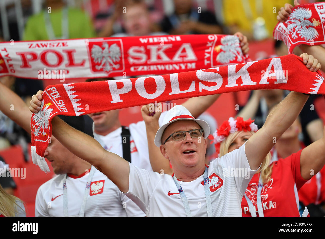 Moscow, Russland. 19th June, 2018. Polish fans, football fans, man ...