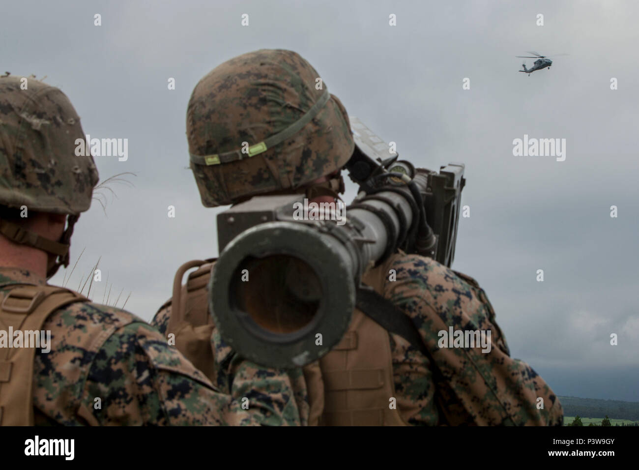 U.S. Marine Corps Cpl. Johnston Murn, a low altitude air defense gunner ...