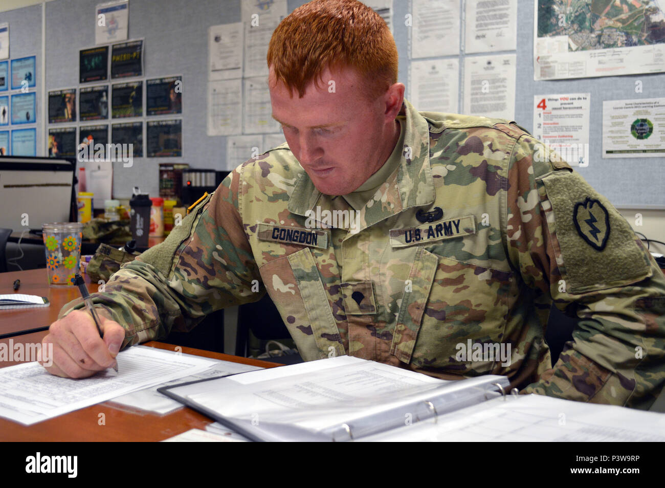 Spc. Devin Congdon, allied trade specialist, Company B, 325th Brigade ...