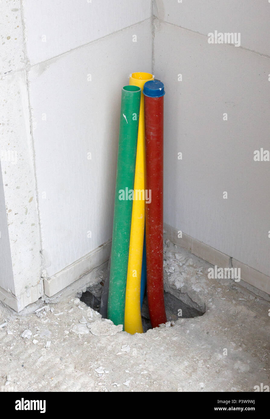 House under construction - Building a fuse box in a dutch home Stock ...