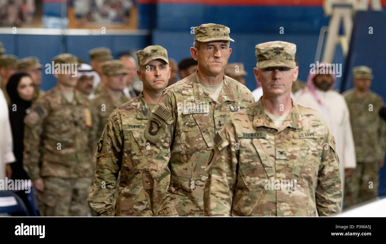 From center to right: Col. Joseph W. Power, IV, incoming Area Support ...