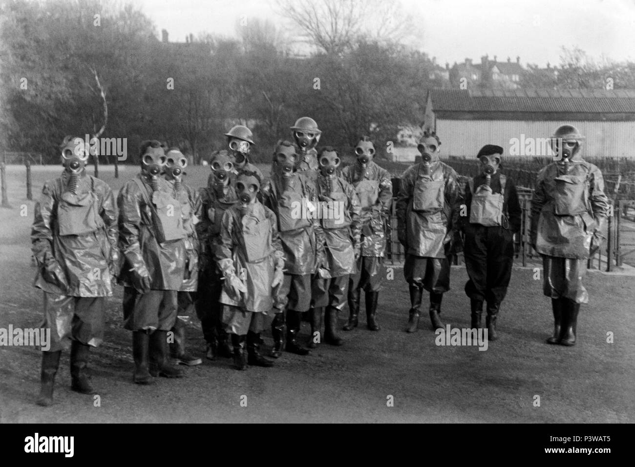 Maidstone ARP (Air Raid Patrol) pose for a group shot whilst wearing ...