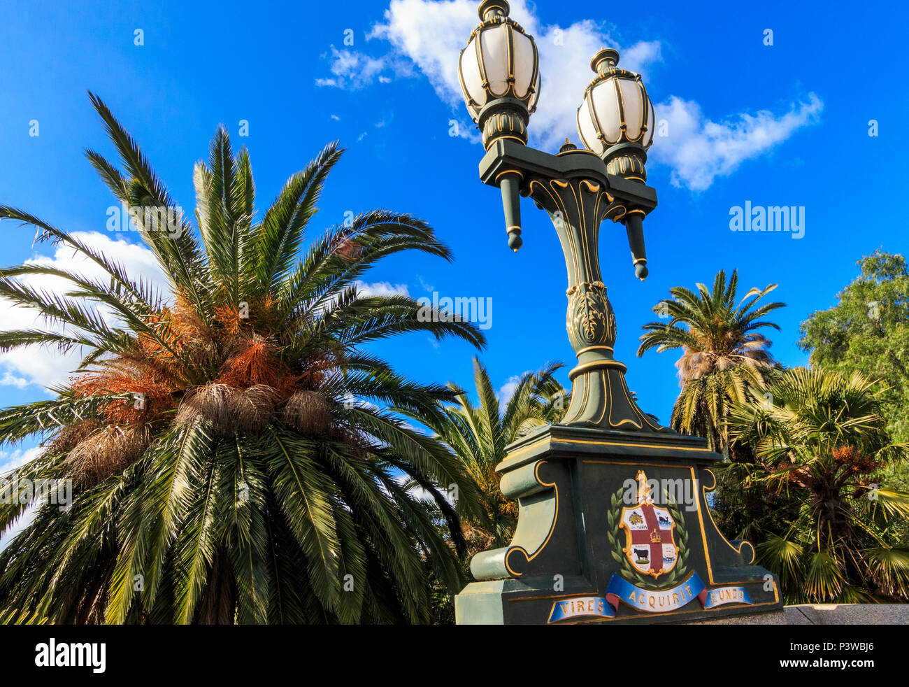 Australia, Cast iron lamp post, Melbourne, Princes Bridge, Victoria ...