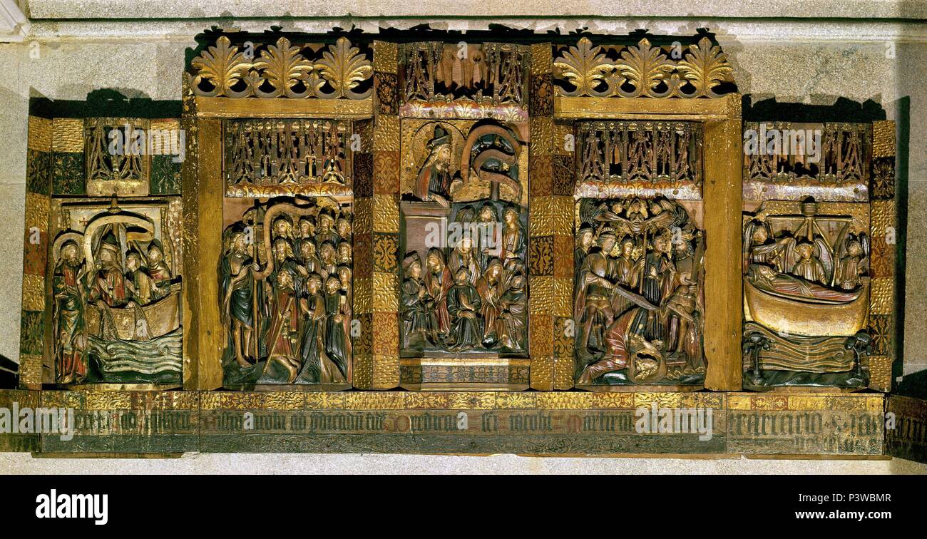 CAPILLA DE LAS RELIQUIAS - RETABLO DE ALABASTRO CON ESCENAS DE LA VIDA DEL APOSTOL SANTIAGO ...