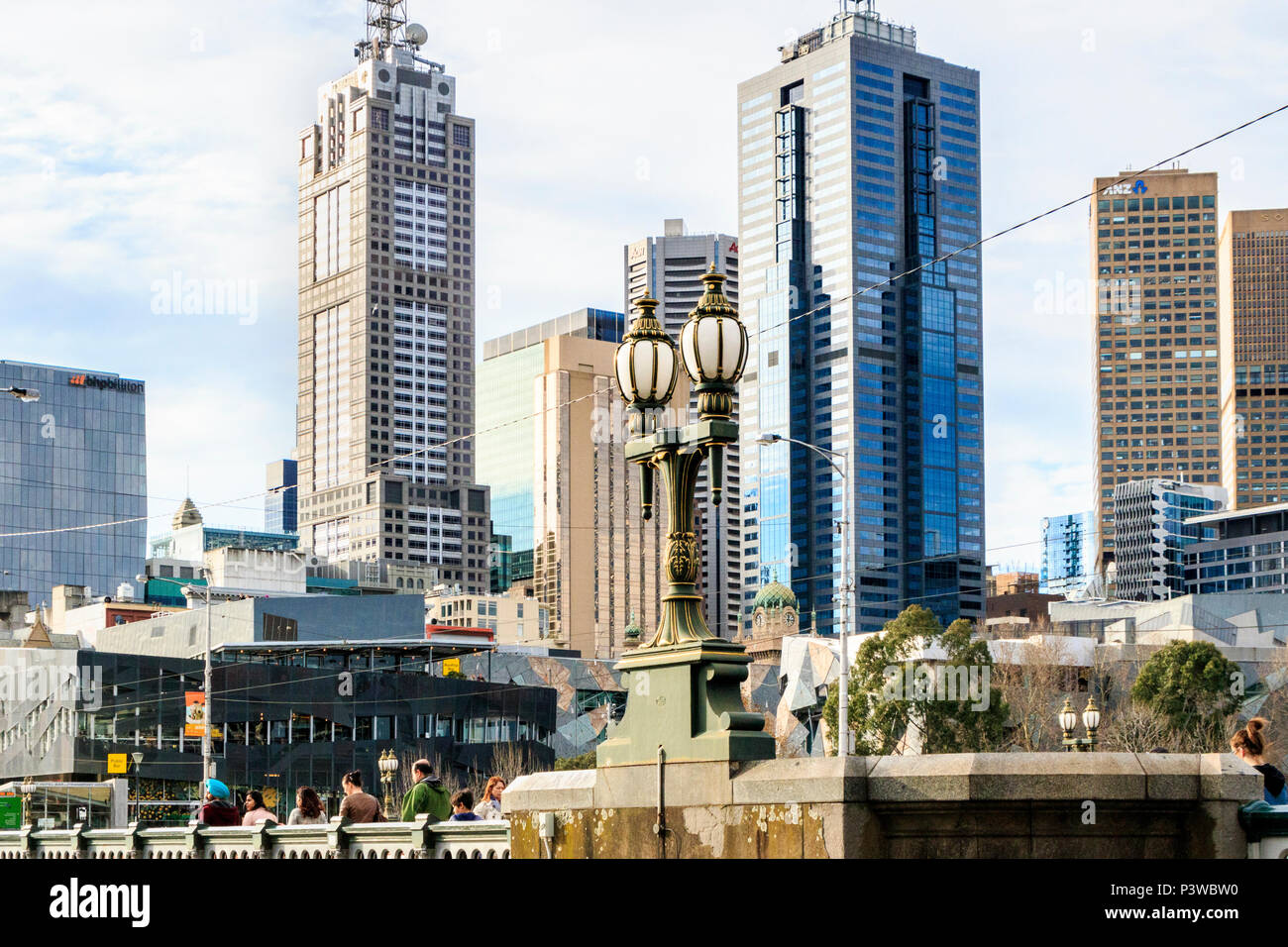 Australia, Cast iron lamp post, Melbourne, Princes Bridge, Victoria ...