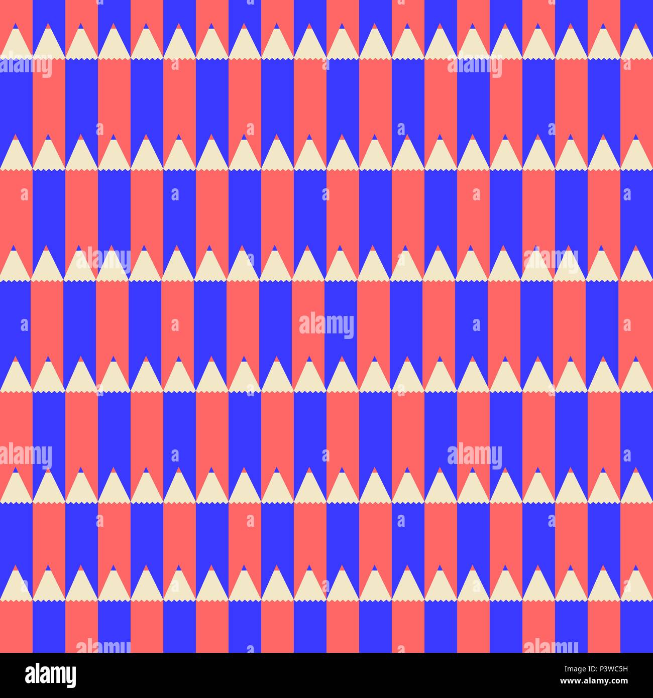 Seamless vector pattern with pencils red and blue Stock Vector Image ...