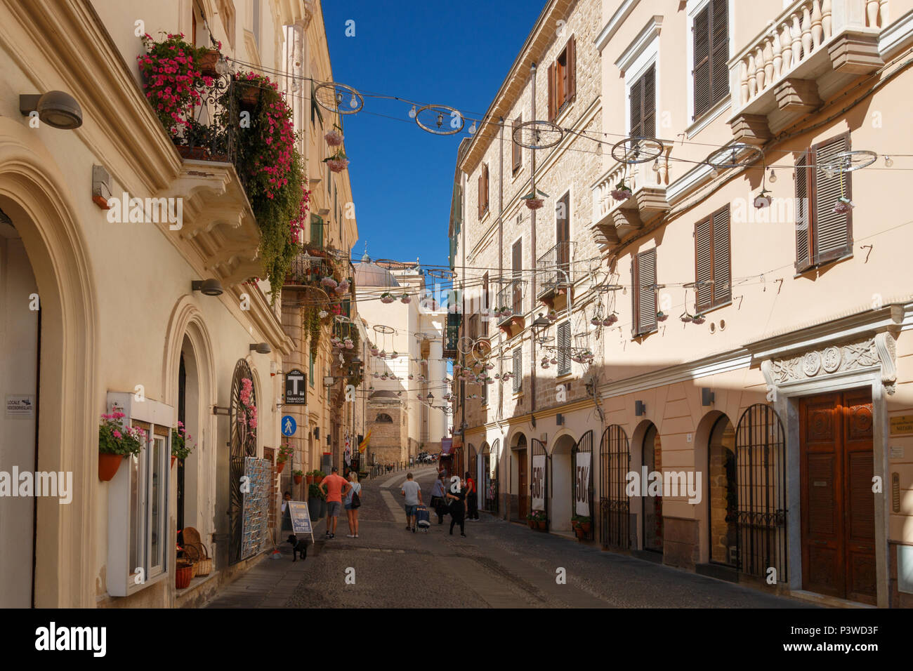 Alghero, Italy – September 5, 2017: Cityscape of old town Alghero on ...