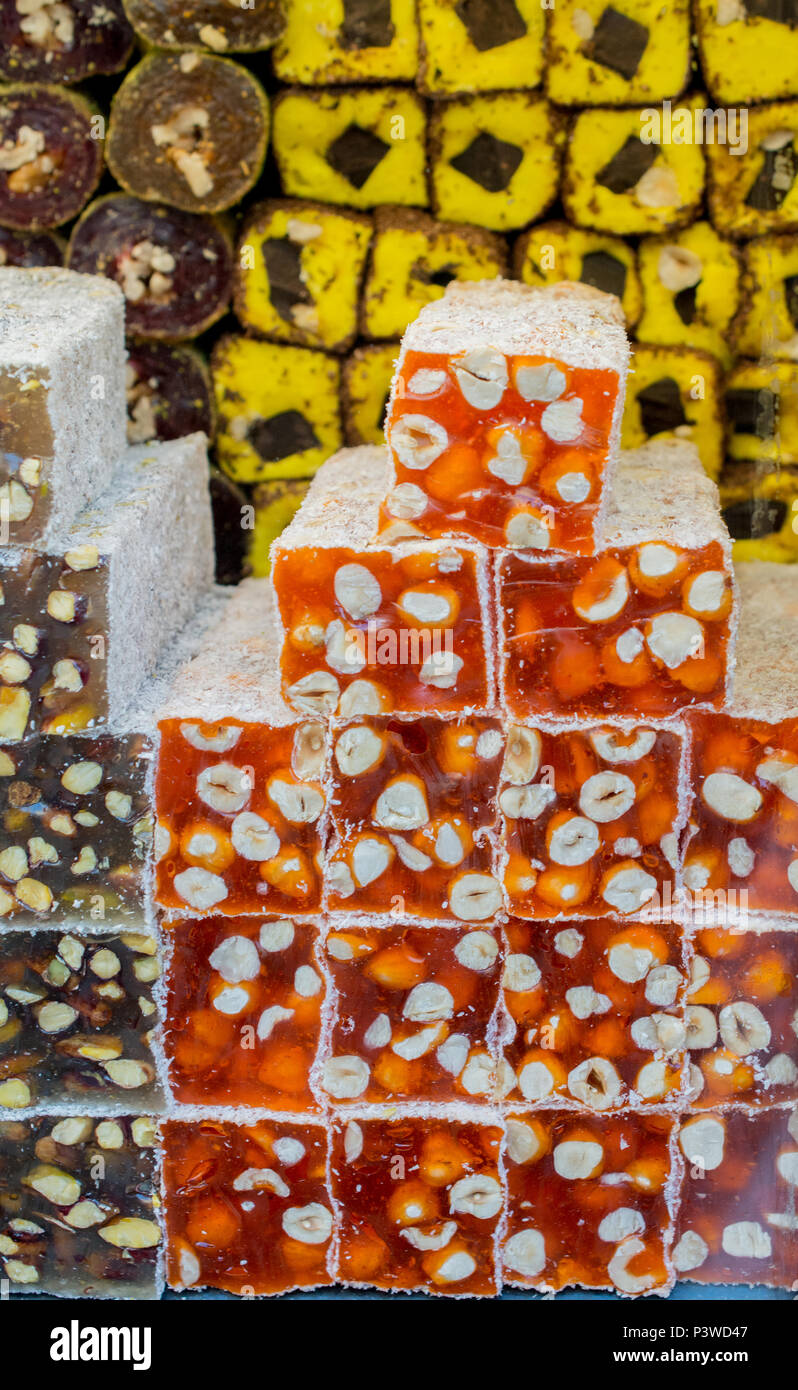 Turkish delight sweets made in Traditional style Stock Photo - Alamy