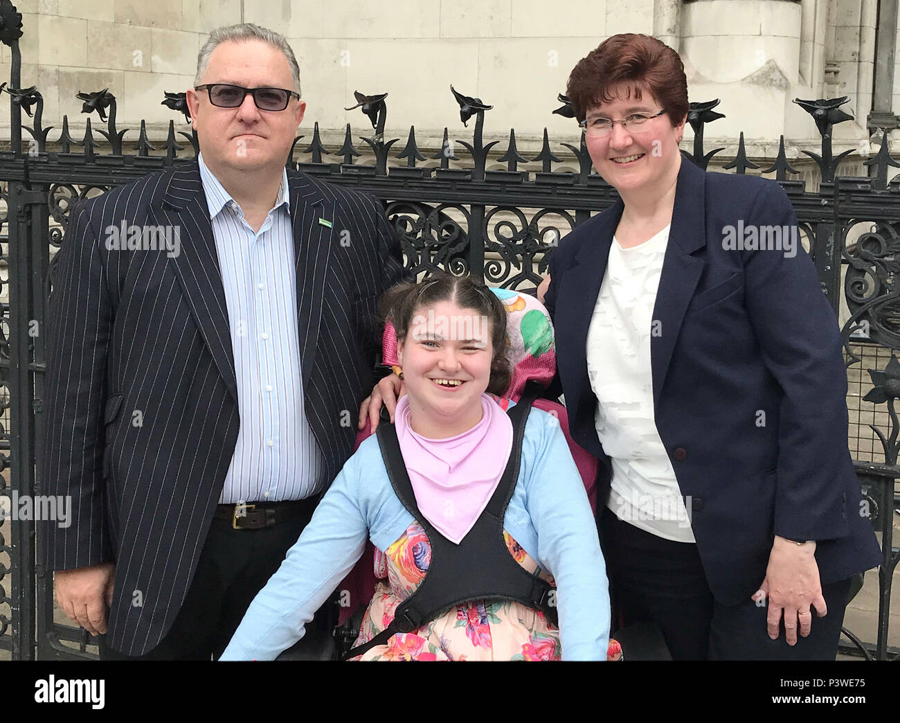 Becky Tyler, 15, outside the Royal Courts of Justice, with her parents ...
