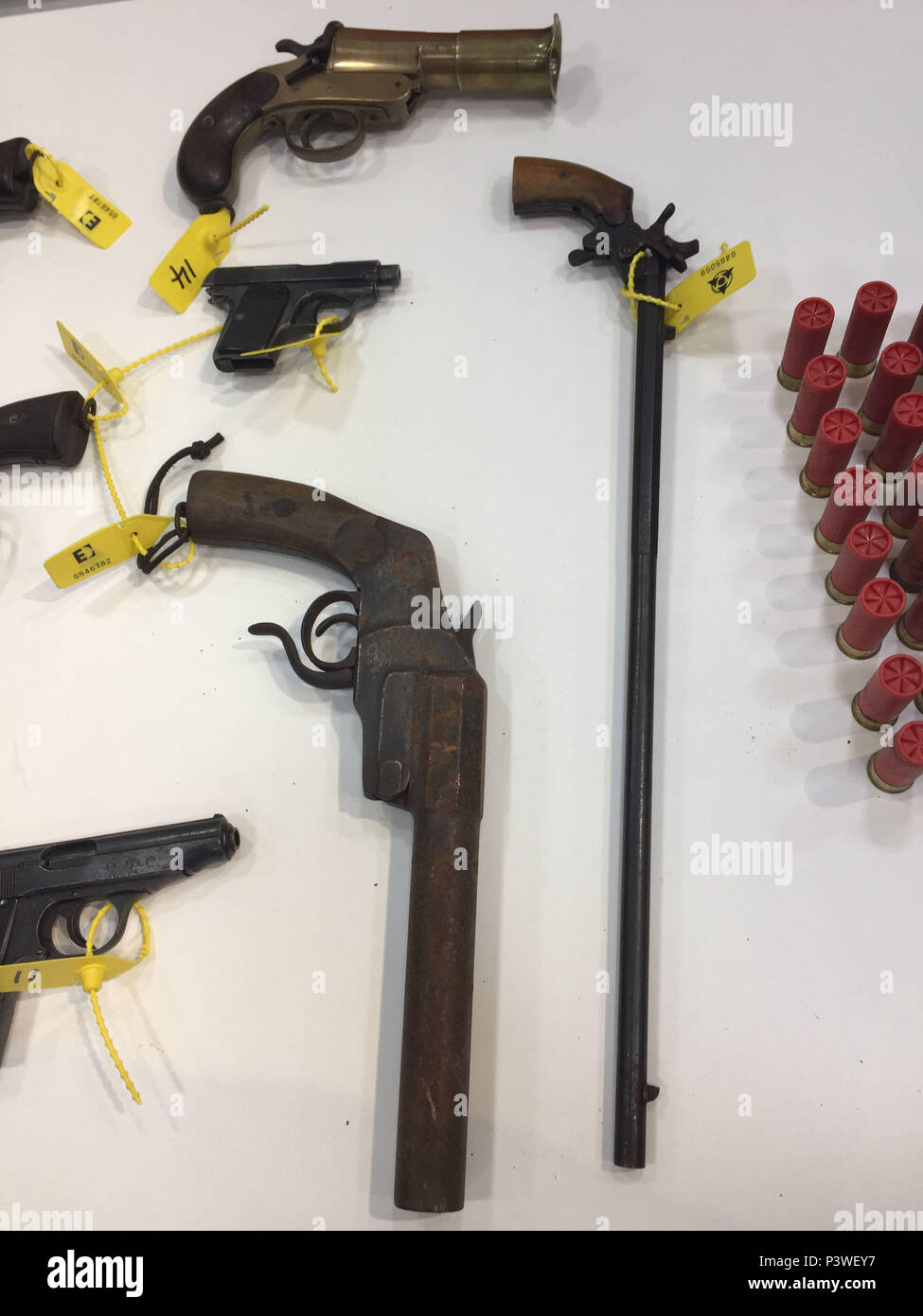 West Midlands Police displaying the results of its three-week firearms ...