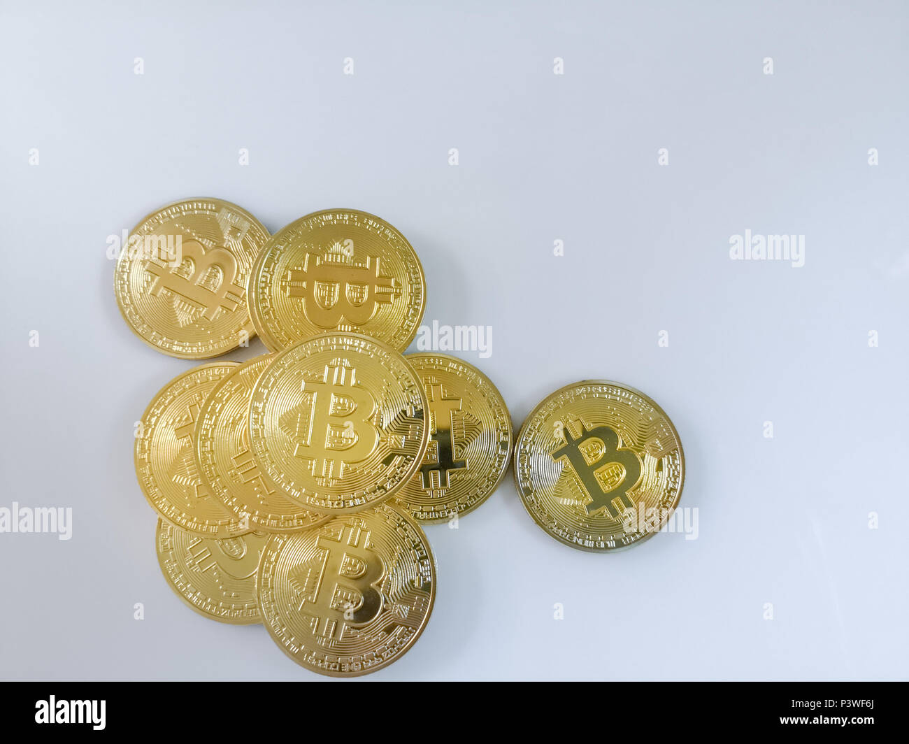 Bitcoin on White background Stock Photo - Alamy