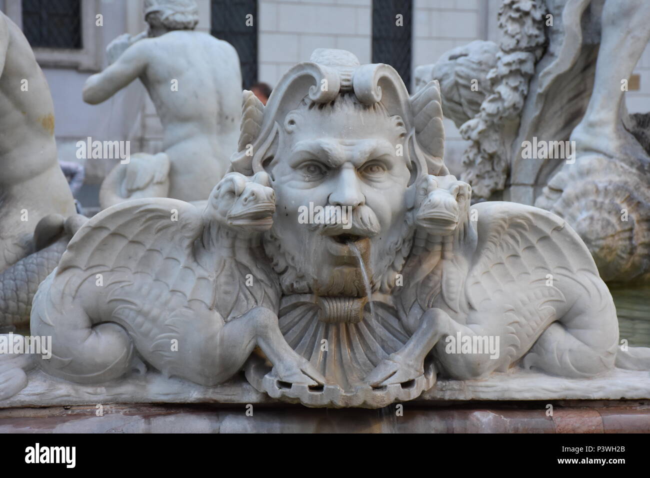 Rome, piazza Navona, Fountain of the Moro, project by G.L Bernini and ...