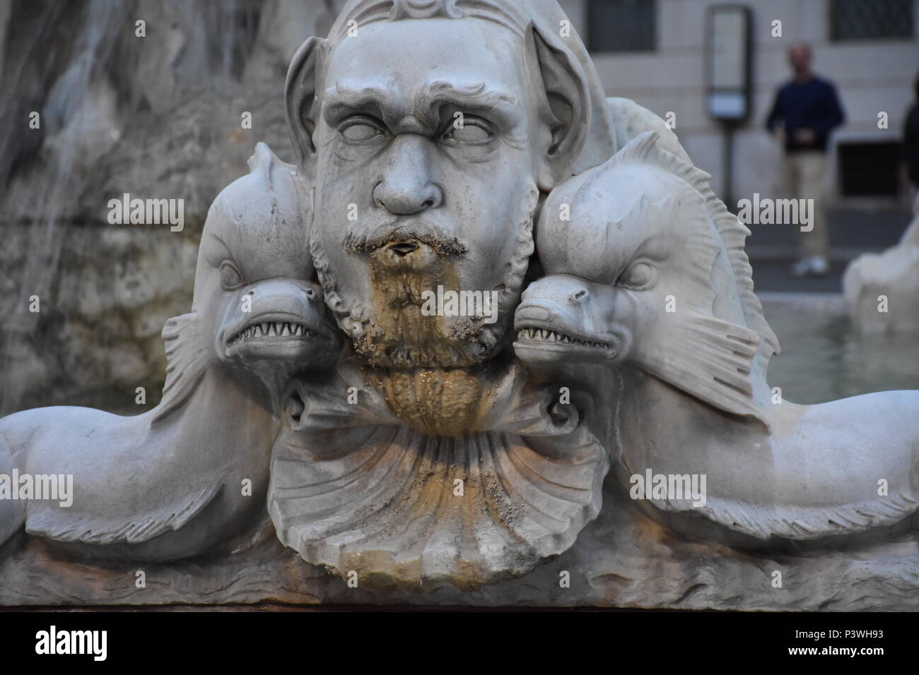 Rome, piazza Navona, Fountain of the Moro, project by G.L Bernini and ...