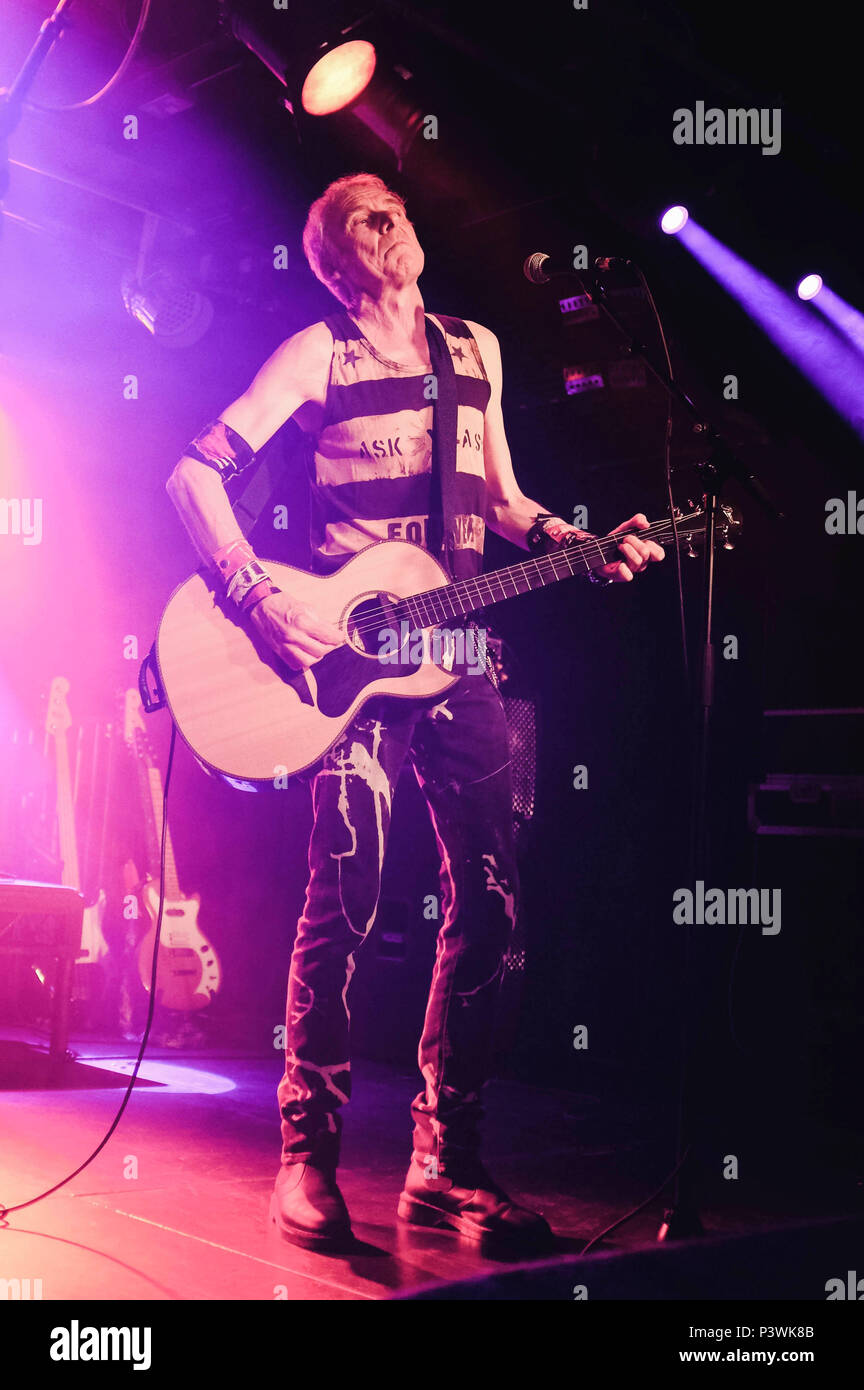 Tim Smith aka TV Smith singer with British band The Adverts performing ...
