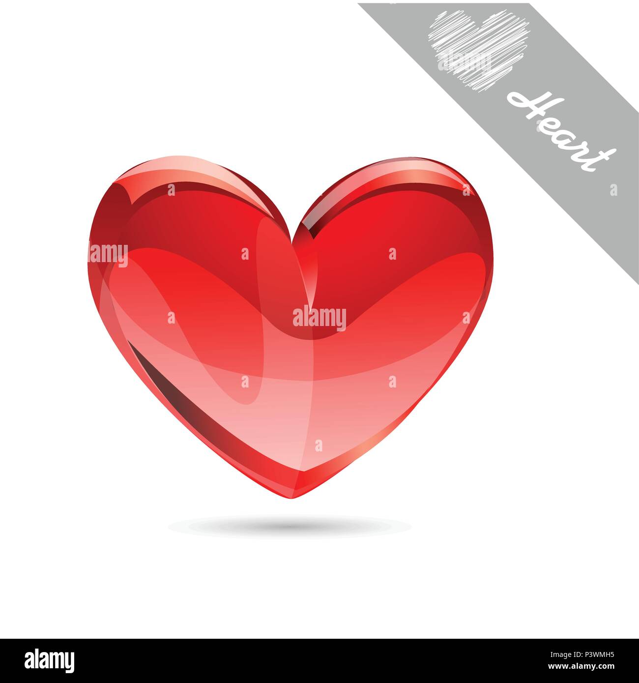 Shiny red heart clipart hi-res stock photography and images - Alamy