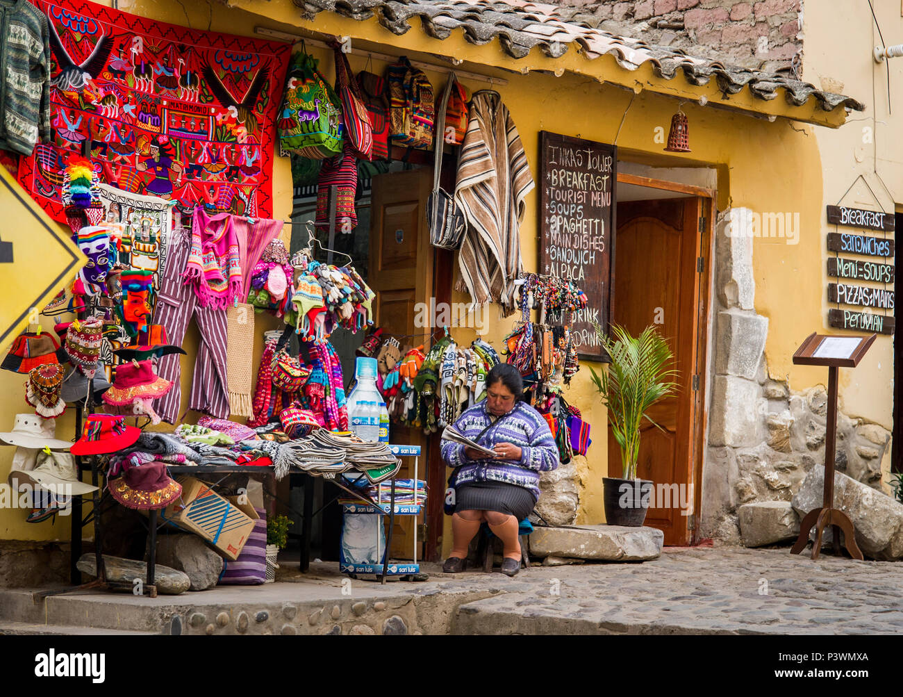 Shop Keeper, Cusco, Peru Stock Photo - Alamy