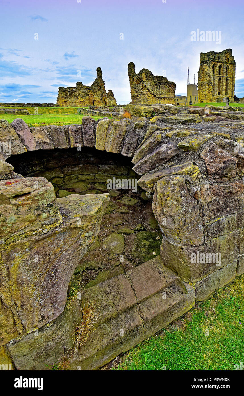 Tynemouth Priory well and its grounds Stock Photo - Alamy