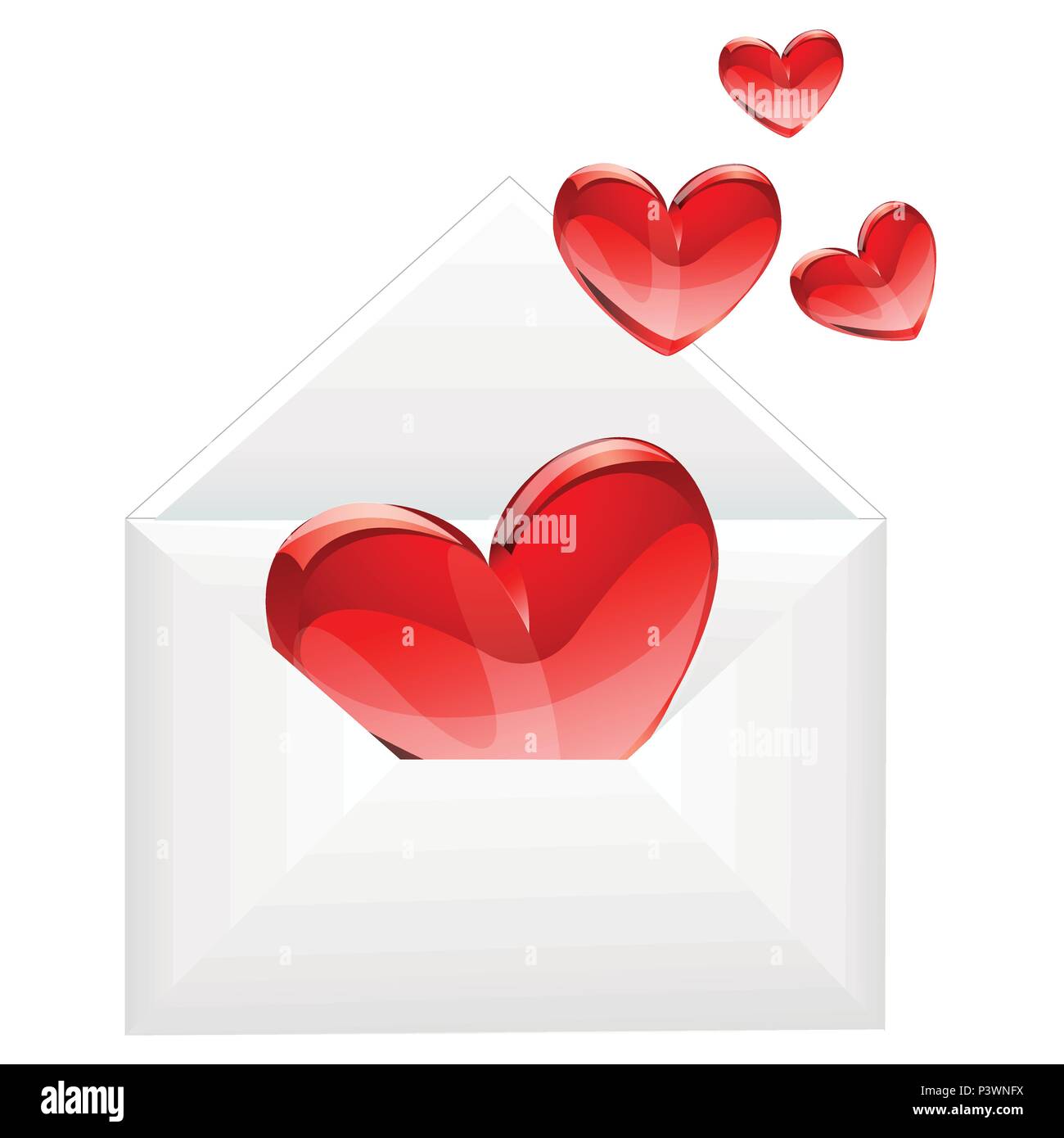 Love letter and red hearts Stock Vector Image & Art - Alamy
