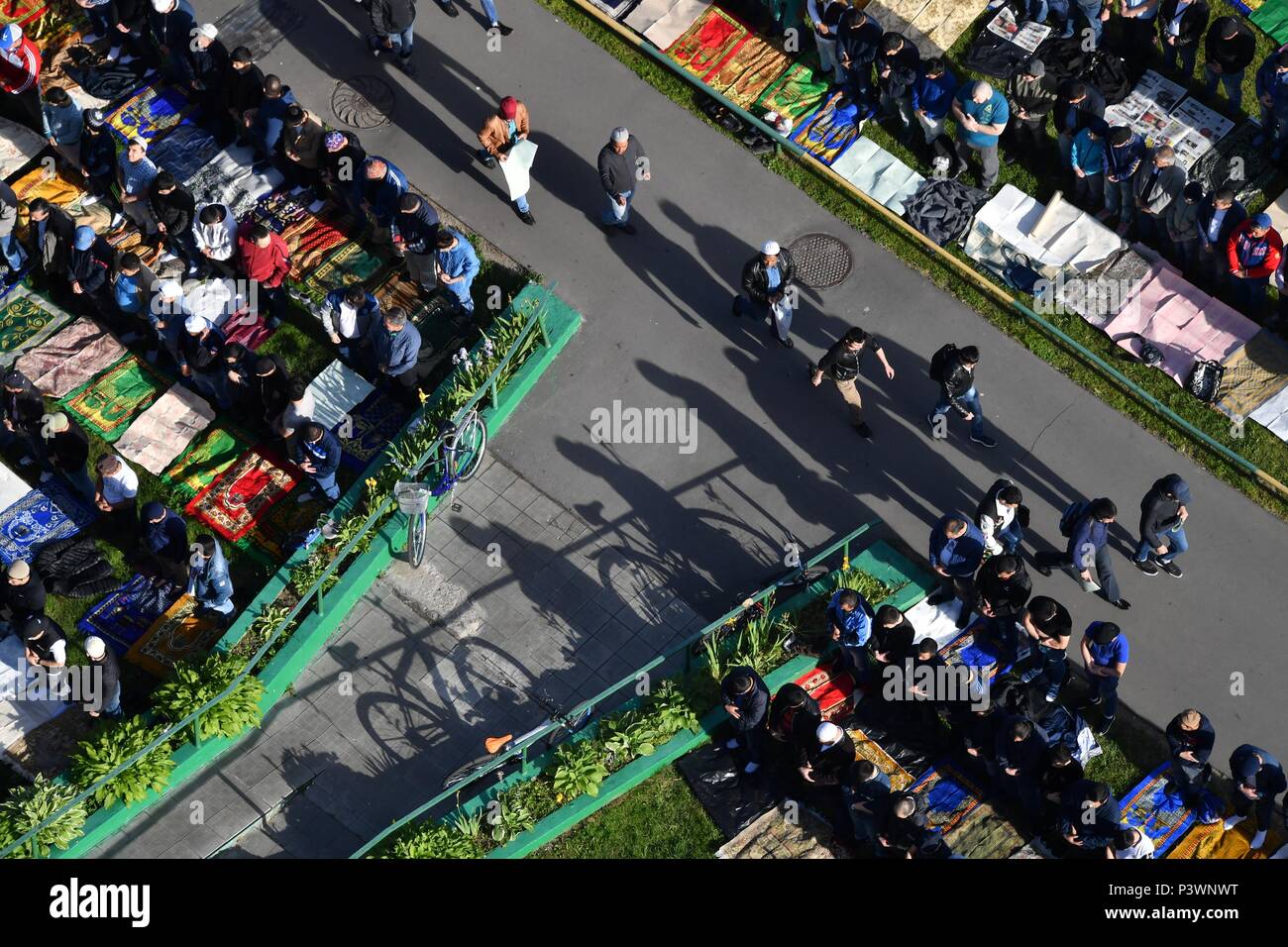June 15, 2018. - Russia, Moscow. - Muslims during the Eid al-Fitr ...