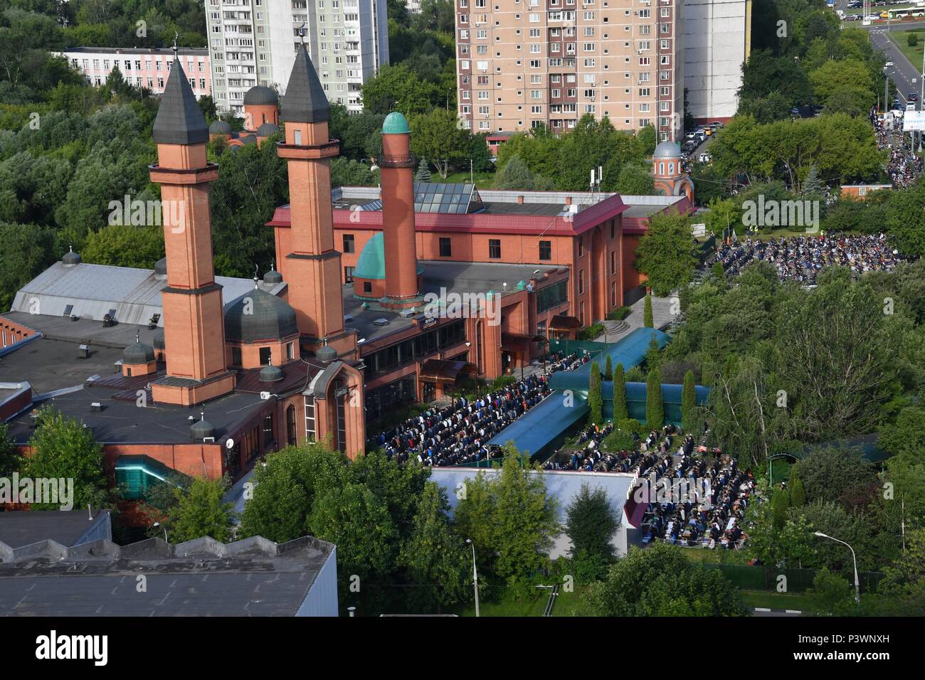 June 15, 2018. - Russia, Moscow. - Muslims during the Eid al-Fitr ...