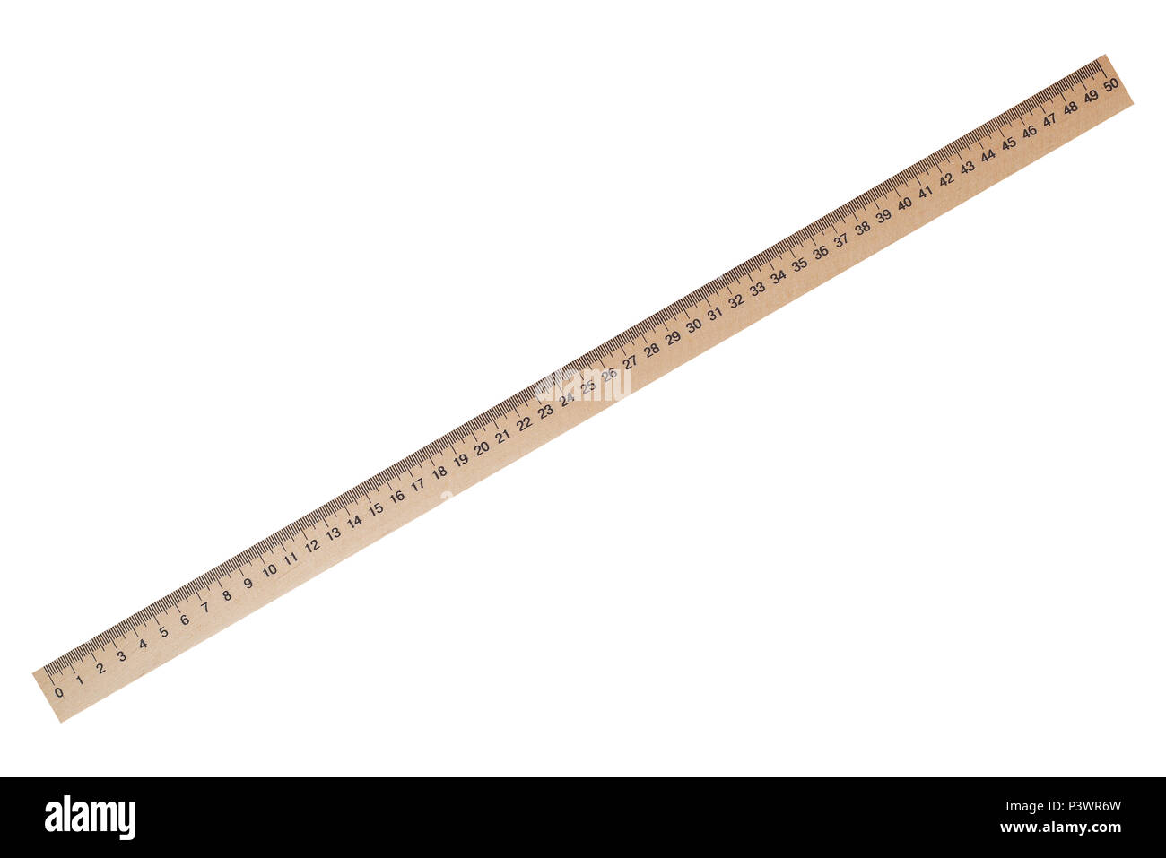 Science and education - Wooden school ruler isolated on a white ...