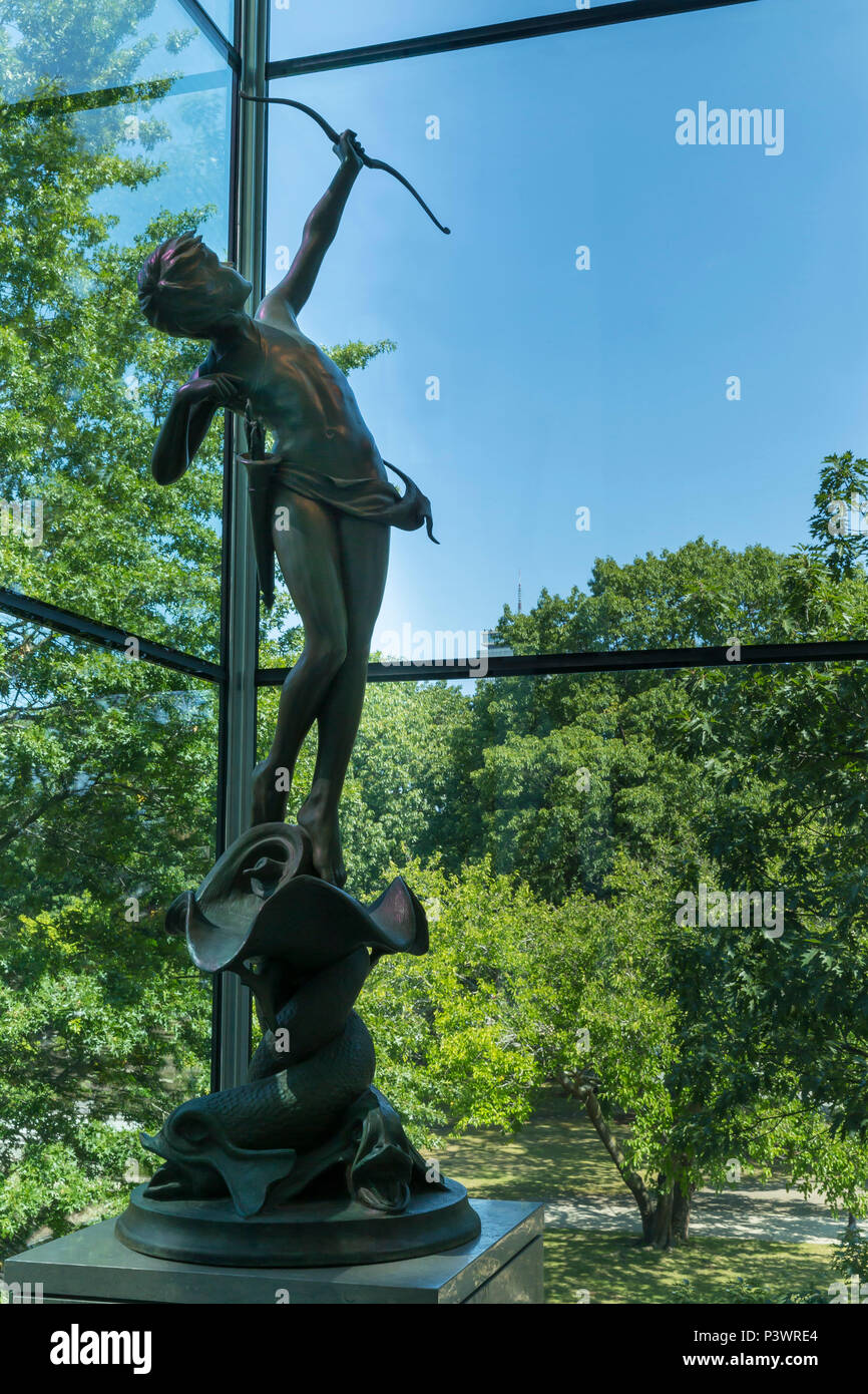 View from interior of Museum of Fine Arts, Boston, Mass, USA, North ...