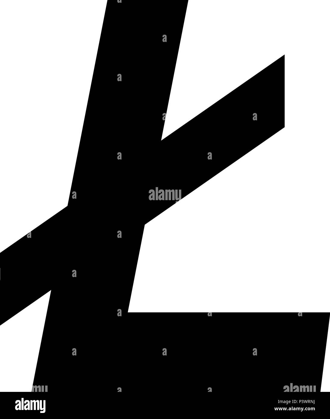 Litecoin icon black color vector I flat style simple image Stock Vector ...